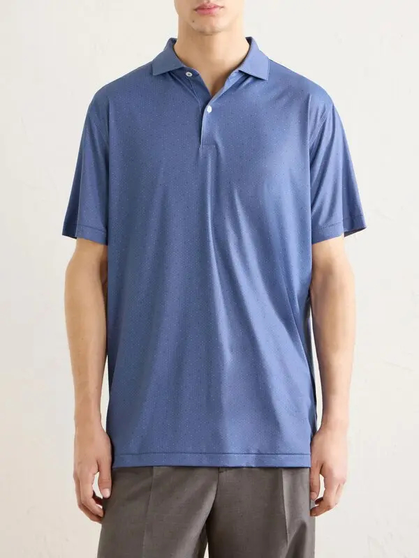 Peter Millar Tenuto Printed Stretch-jersey Polo Shirt