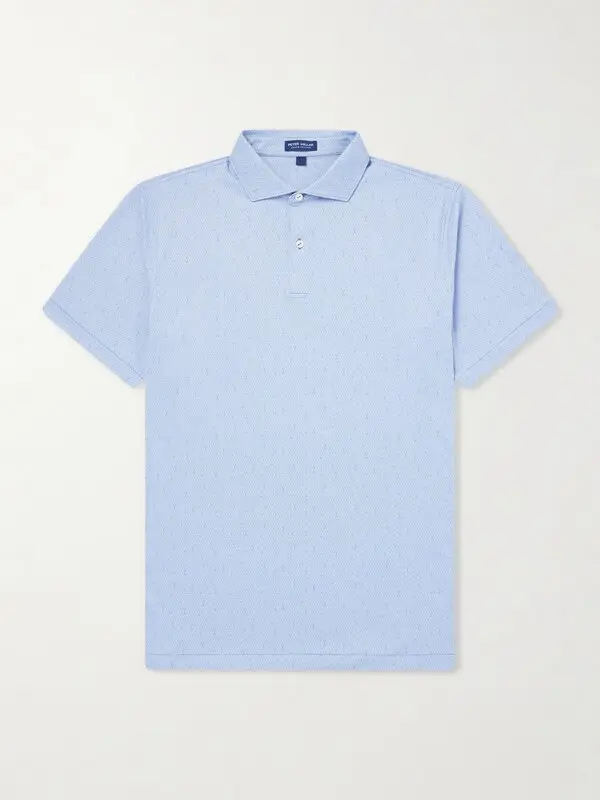 Peter Millar Fifty-fifty Printed Stretch-jersey Polo Shirt