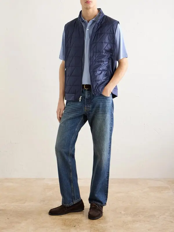 Peter Millar Fifty-fifty Printed Stretch-jersey Polo Shirt