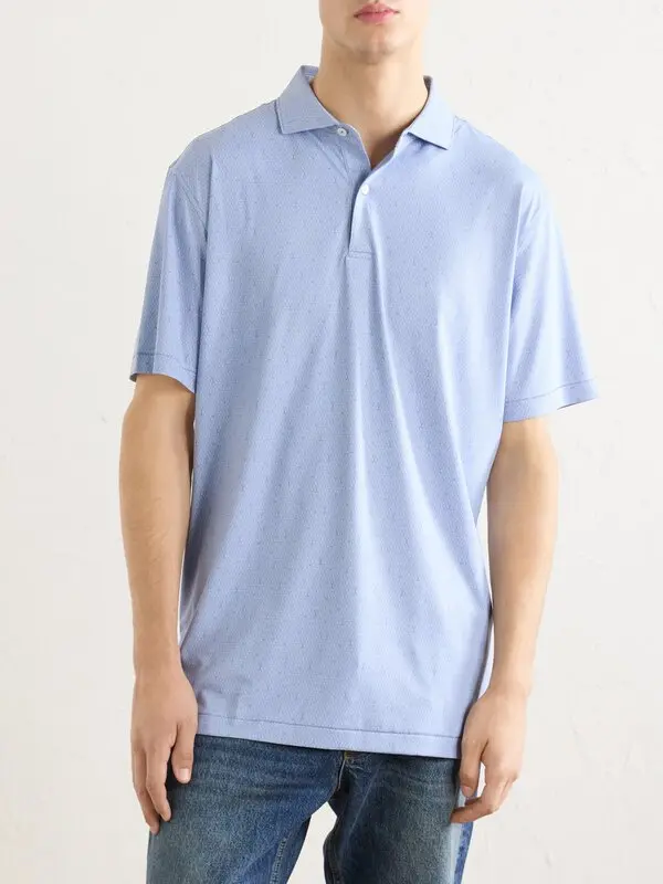 Peter Millar Fifty-fifty Printed Stretch-jersey Polo Shirt