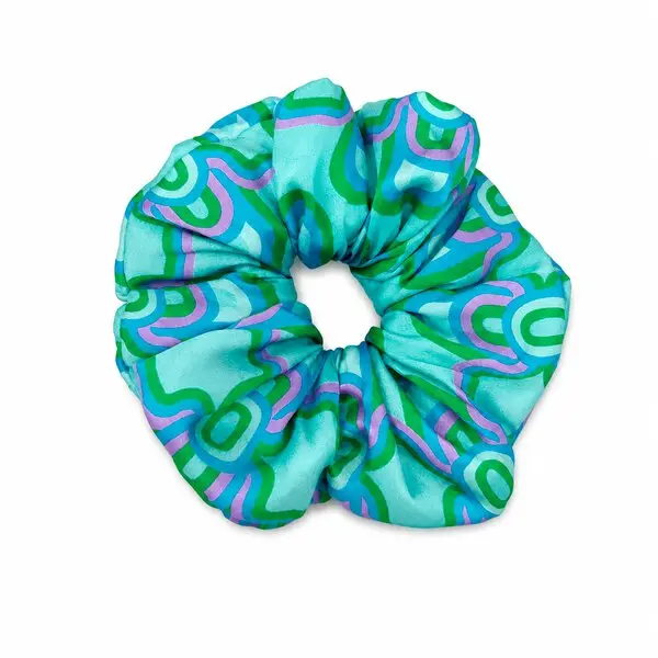 JULIA CLANCEY Super Sized Silk Scrunchy - Blue