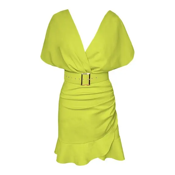 ALINA CERNATESCU Mariposa Mini Ruffle Cocktail Dress