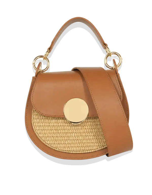 LE PARMENTIER Yucca Soho Raffia Limited Edition Cognac