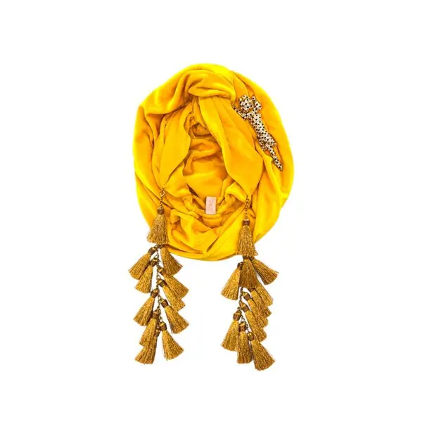 JULIA CLANCEY Leopardita Sunshine Turban - Yellow