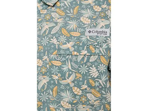 Columbia Pfg Wild Cast Camp Shirt Clothing Nocturnal Toucanet - Green