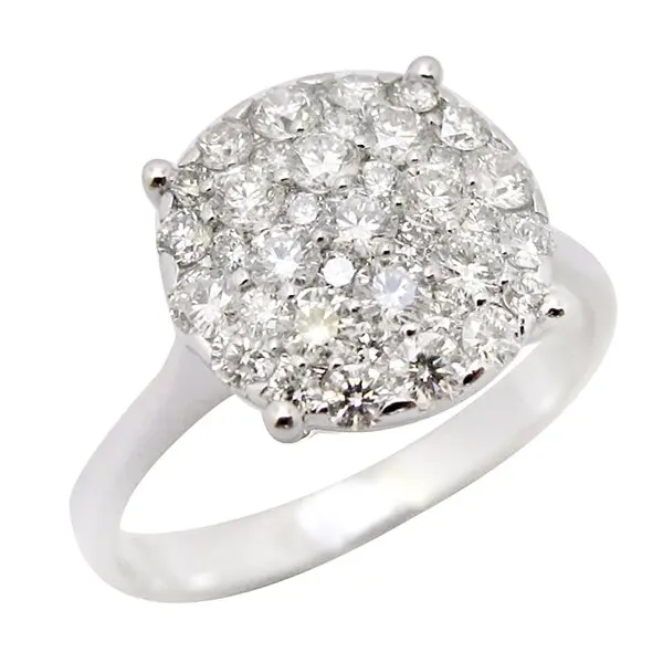 ARTISAN 14k Gold Round Diamond Cluster Ring - White