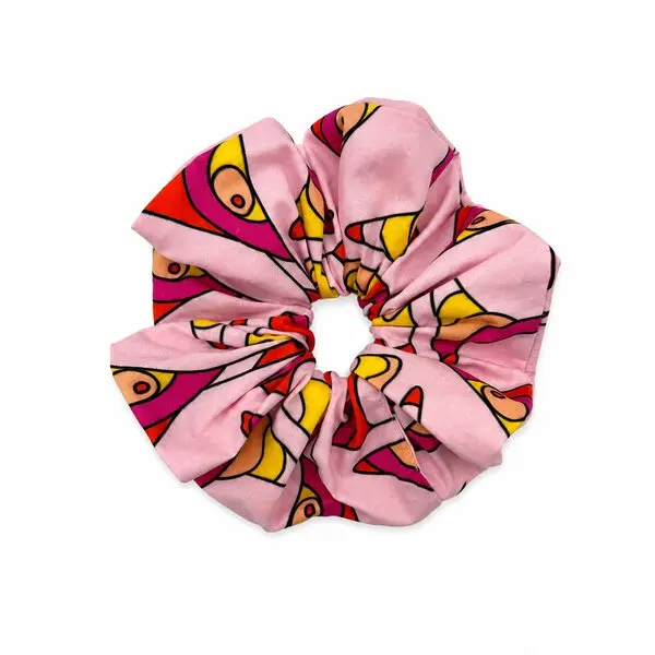 JULIA CLANCEY Oversized Printed Scrunchie - Pink