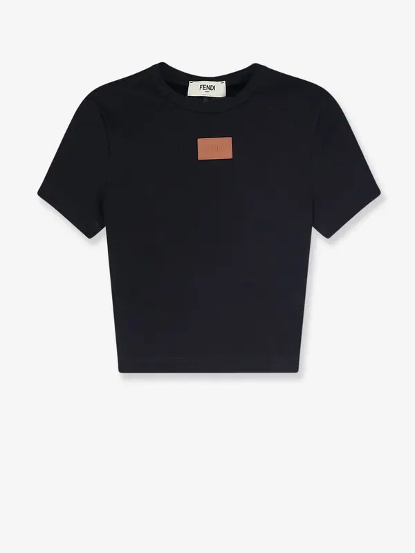 Fendi Cropped Stretch Cotton Tshirt