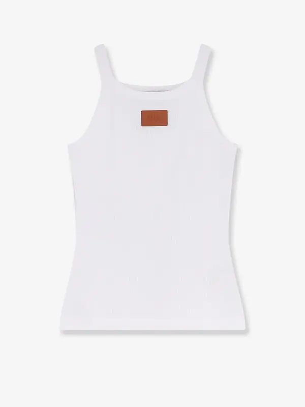 Fendi Ribbed Cotton Tank Top