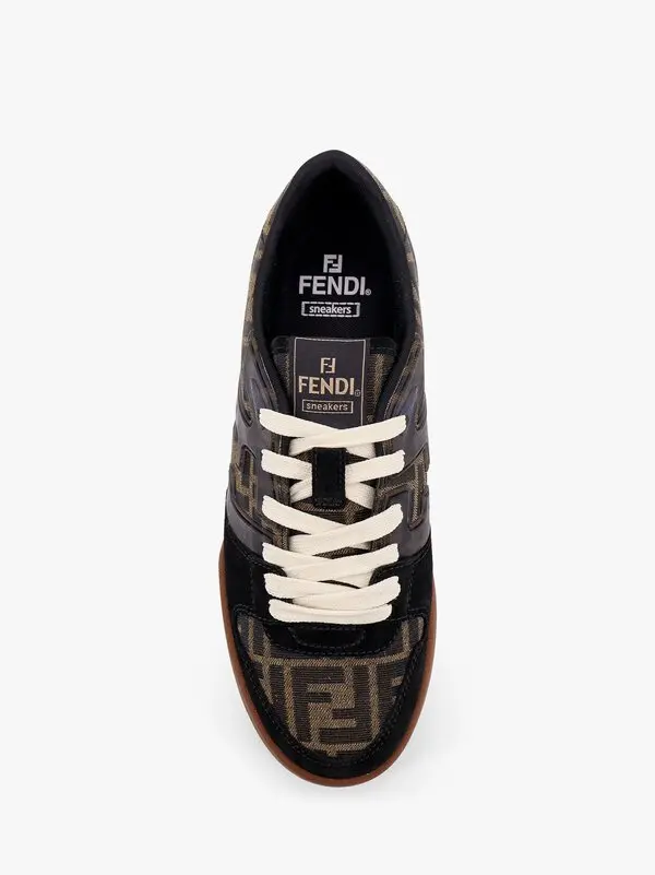 Fendi Match Ff Jacquard And Suede Sneakers