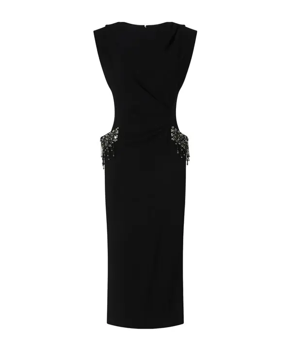 Pinko Bejewelled Embroidery Slim-fit Midi Dress