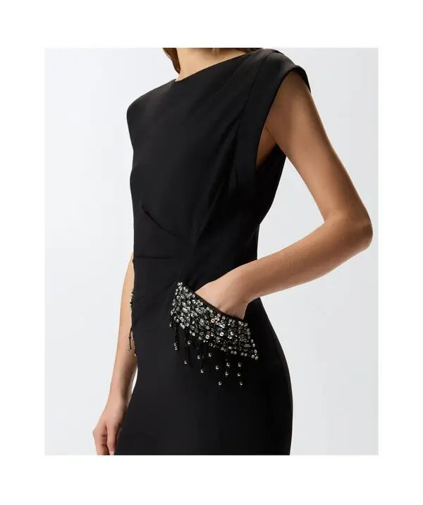 Pinko Bejewelled Embroidery Slim-fit Midi Dress