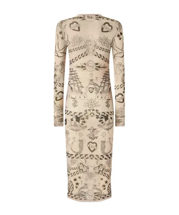 Pinko Aneletti Printed Tulle Dress