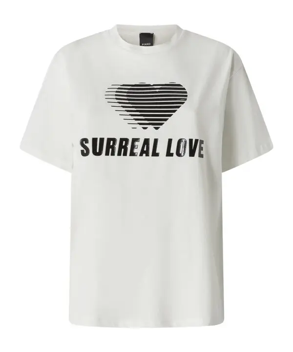 Pinko Heart-graphic T-shirt - White