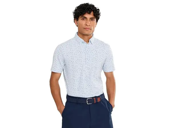 Adidas Ultimate365+ Climacool Butterspun Break Out Print Polo Shirt Clothing Crystal Sky - Blue