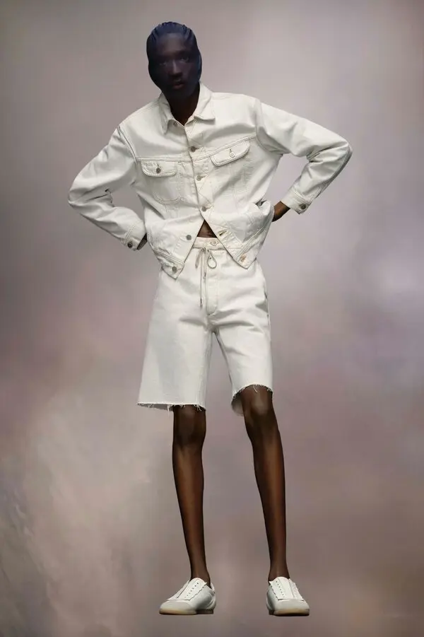 MAISON MARGIELA Frayed Hem Denim Shorts