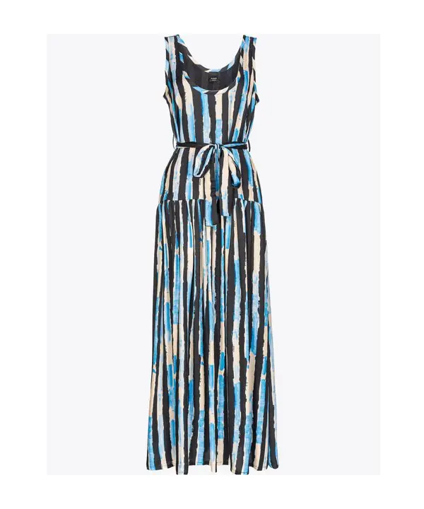 Pinko Striped Tie-waisted Maxi Dress