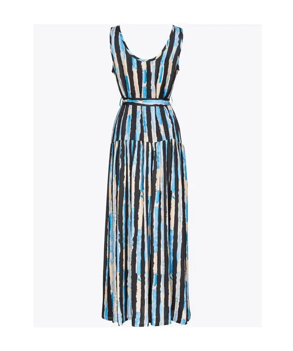 Pinko Striped Tie-waisted Maxi Dress