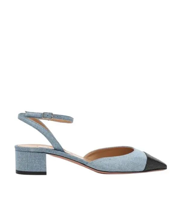 AQUAZZURA Two-toned Square Toe Pumps - Gray