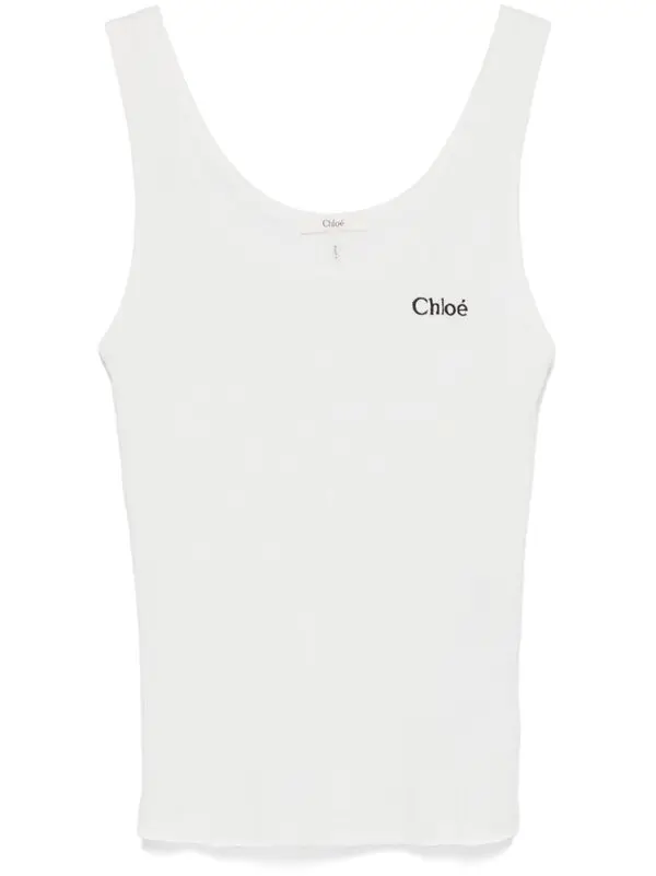 Chloé Logo Cotton Tank Top