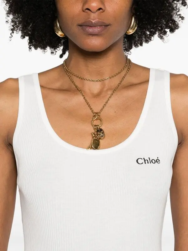 Chloé Logo Cotton Tank Top
