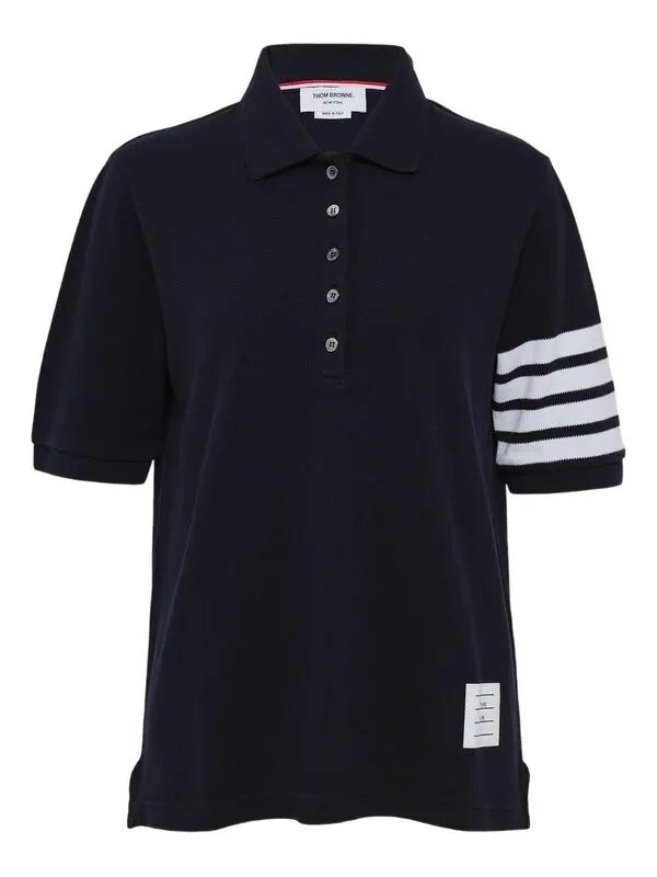 Thom Browne Cotton Polo Shirt With Signature Stripes