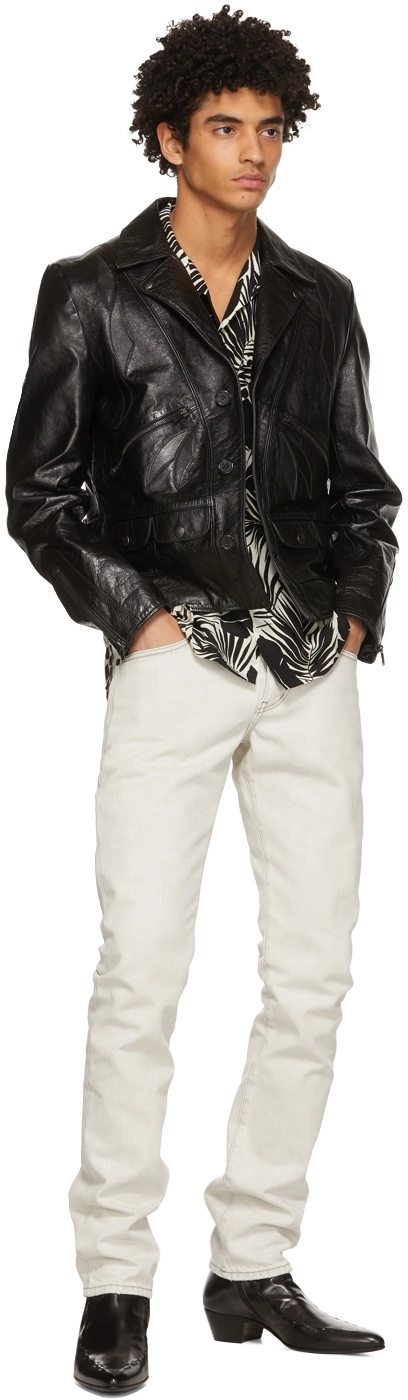 Saint Laurent Leather Application Jacket