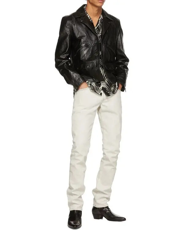 Saint Laurent Leather Application Jacket