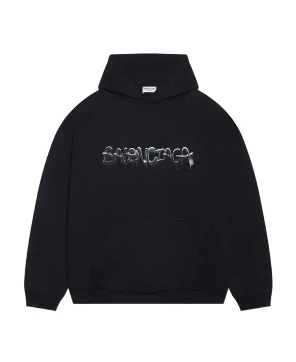 Balenciaga Slime Wide-fit Hoodie - Black