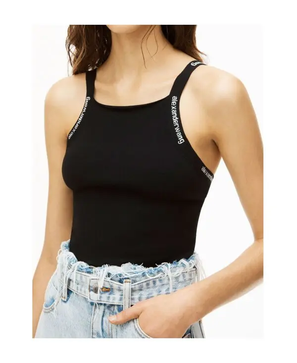 Alexander Wang Logo Jacquard-trim Bodycon Tank