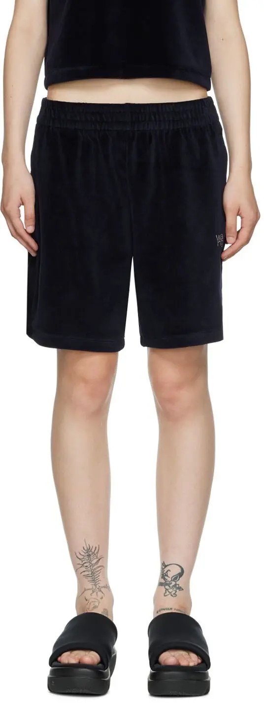 Alexander Wang High-waisted Velvet Track Shorts