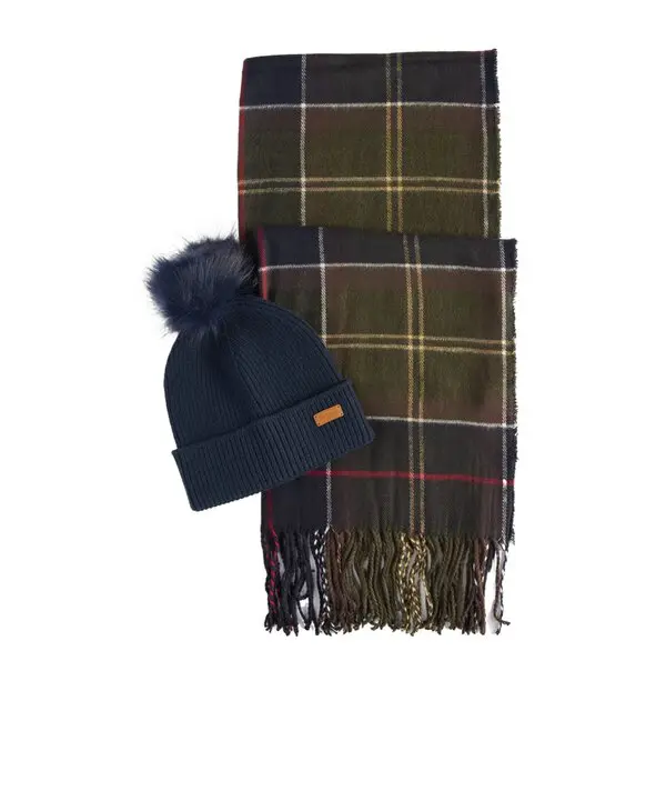 Barbour Beanie And Scarf Set