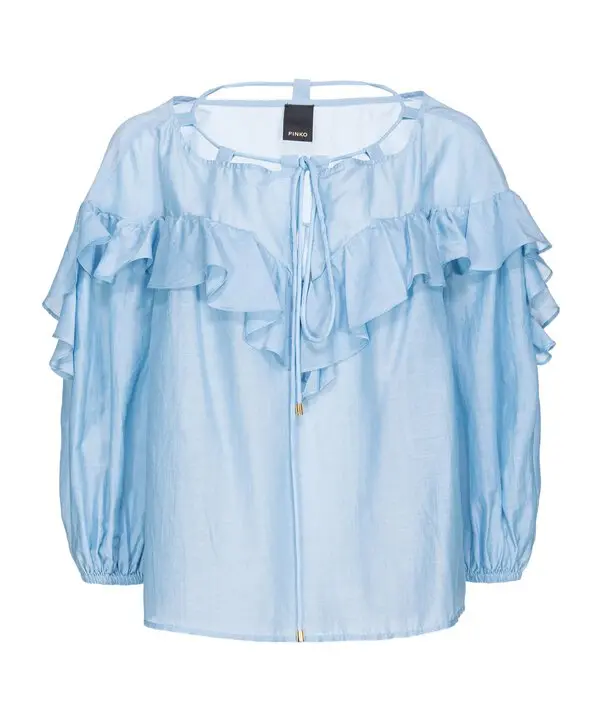 Pinko Maxi Flounce Blouse With Tie Detail