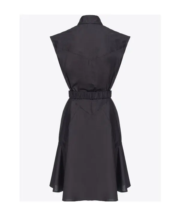 Pinko Cotton Shirtdress With Love Birds Buckle - Black