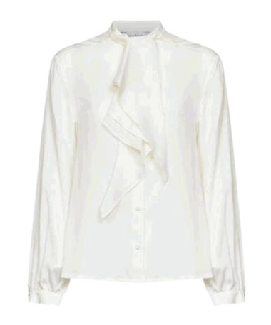 Max Mara Classic Collar Long Sleeved Shirt With Tie Neck - No