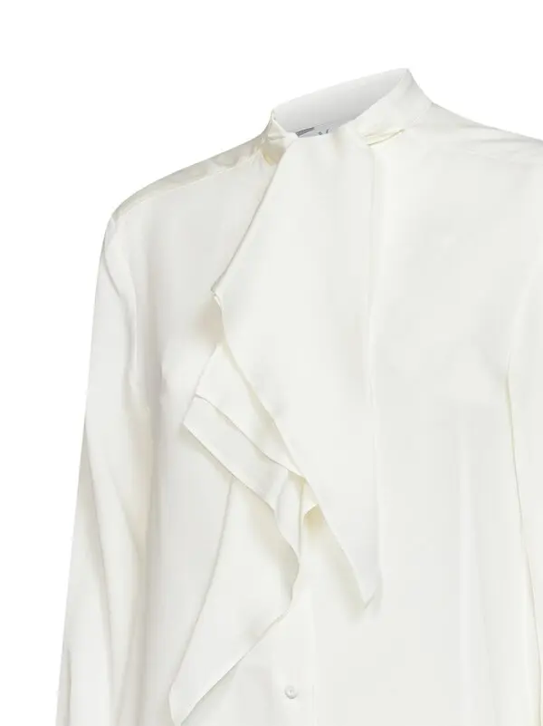 Max Mara Classic Collar Long Sleeved Shirt With Tie Neck