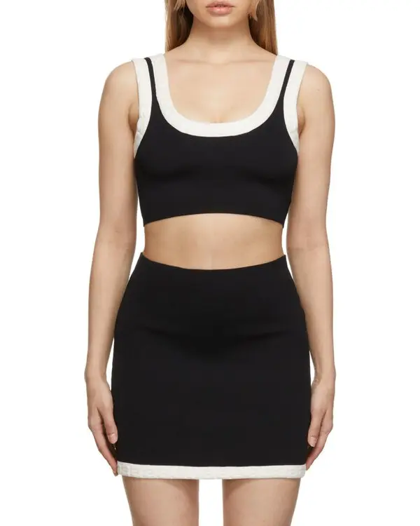 Alexander Wang Logo-jacquard Trim Cropped Top
