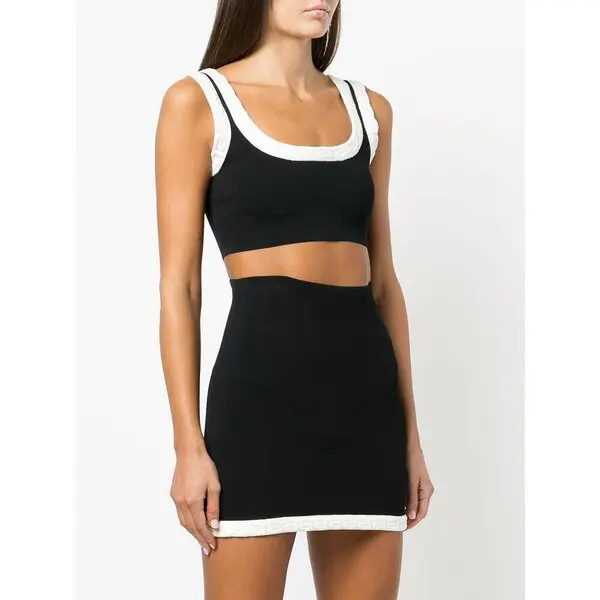Alexander Wang Logo-jacquard Trim Cropped Top