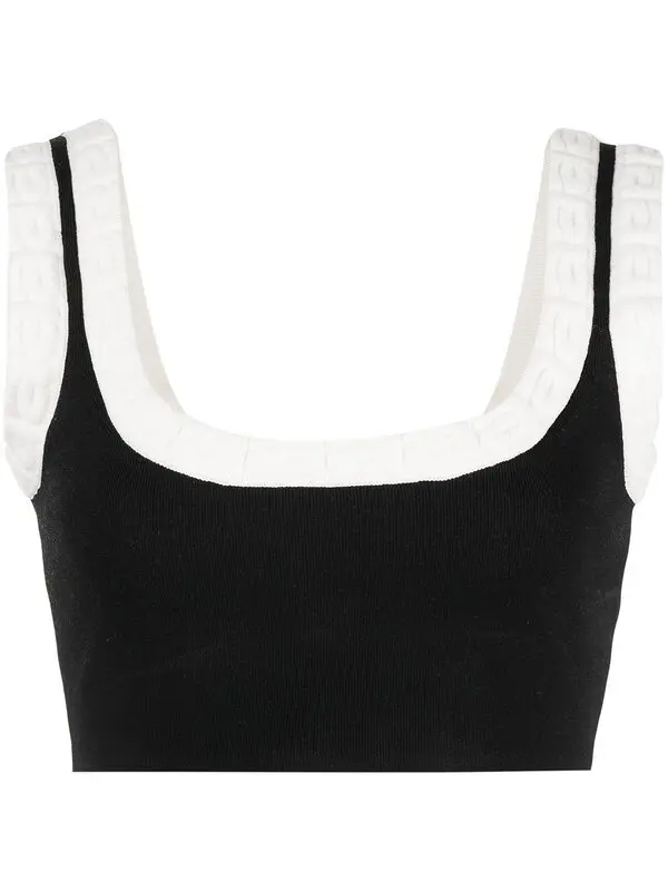 Alexander Wang Logo Jacquard Trim Cropped Top