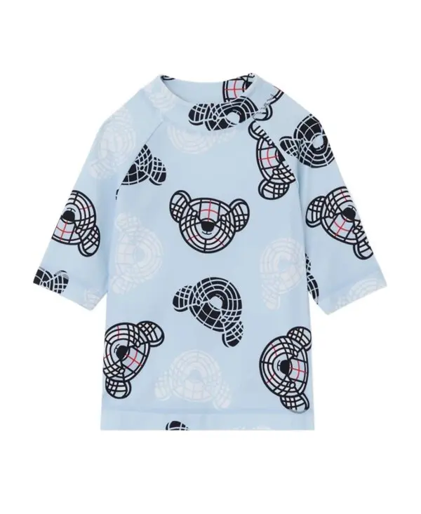 Burberry T-shirt With Round Neck And Teddy Bear Print - White