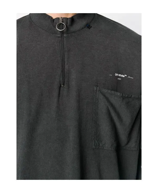Off-White Zipper Collar Long-sleeved T-shirt