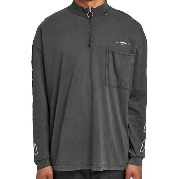 Off-White Zipper Collar Long-sleeved T-shirt