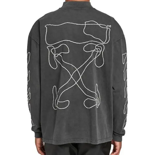 Off-White Zipper Collar Long-sleeved T-shirt