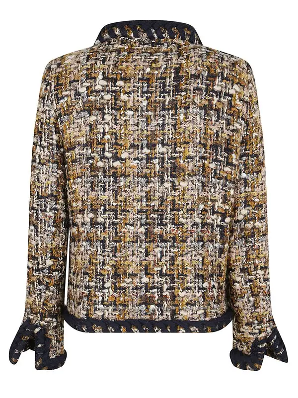 Etro Double-breasted Long Sleeve Tweed Jacket