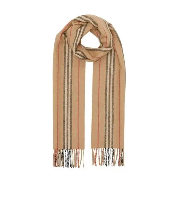 Burberry Iconic Striped Scarf - Nude