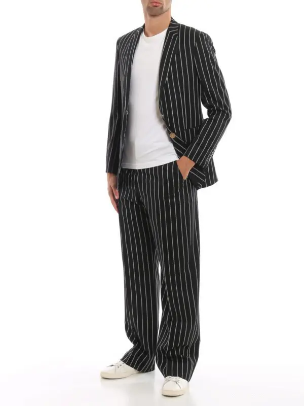 Burberry Pinstripe Twill Casual Trousers
