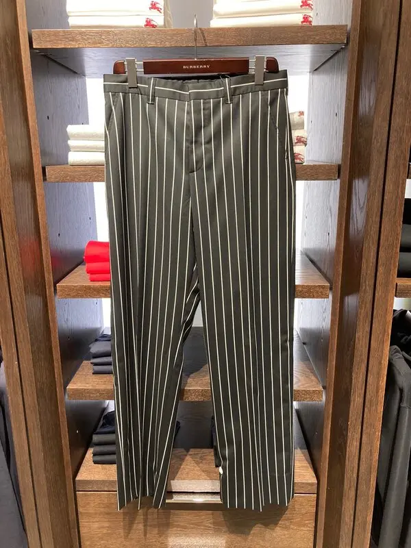 Burberry Pinstripe Twill Casual Trousers
