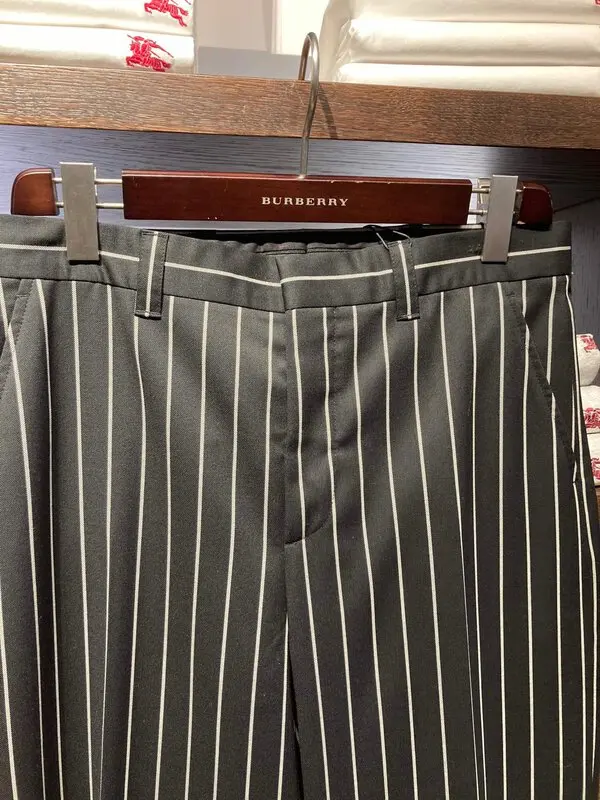 Burberry Pinstripe Twill Casual Trousers