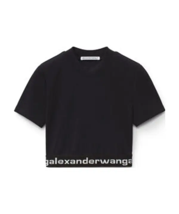 Alexander Wang Logo-tape Cropped T-shirt