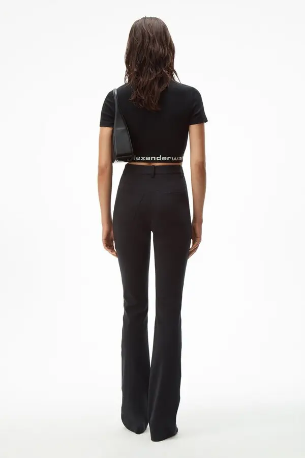Alexander Wang Logo-tape Cropped T-shirt